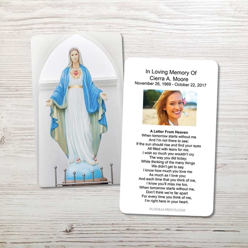Virgin Mary Prayer Cards, Mother Mary Prayer Cards | FuneralPrints.com